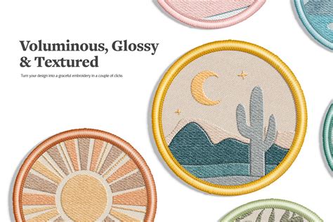 Round Embroidery Patch Mockups On Yellow Images Creative Store 131886