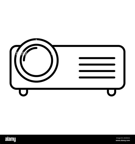 Video Projector Icon Black Linear Projector Icon Vector Illustration