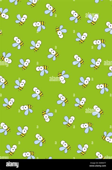 Green Background With Bees Stock Vector Image And Art Alamy