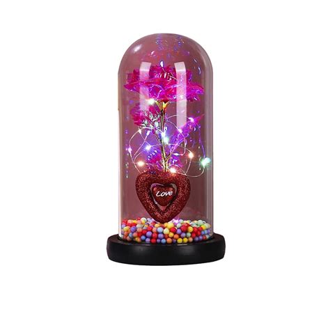 Jvbtvb Preserved Rose In Glass Dome Night Light Valentines Day Ts
