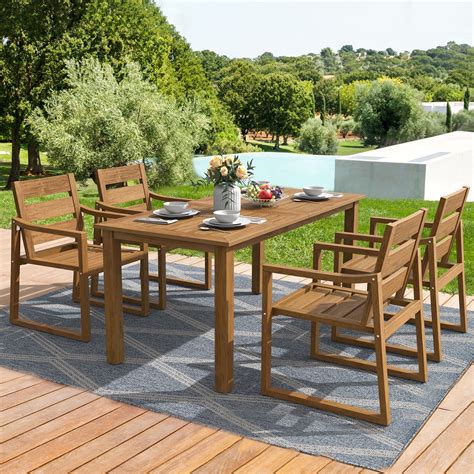 Dycanpo Outdoor Dining Table And Chairs 5 Piece Set Weather Resistant