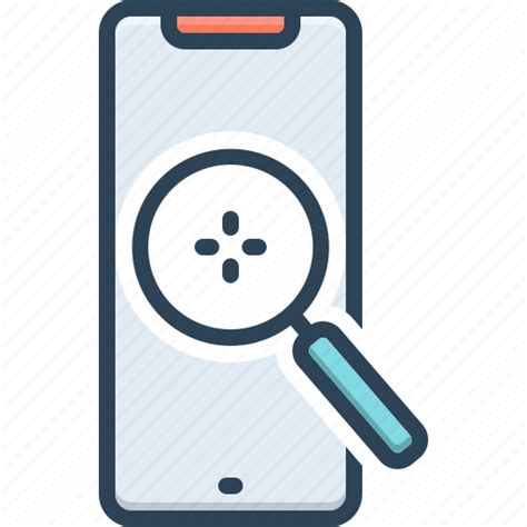 searching exploratory glass detect research magnifier mobile icon