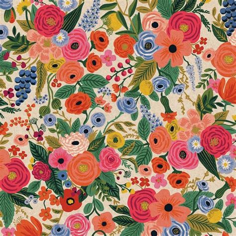 Canvas Rifle Paper Co Wildwood Collection Garden Party Pink Canvas