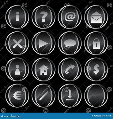 16 Blackgray Buttons Part 1 Stock Vector Illustration Of Design