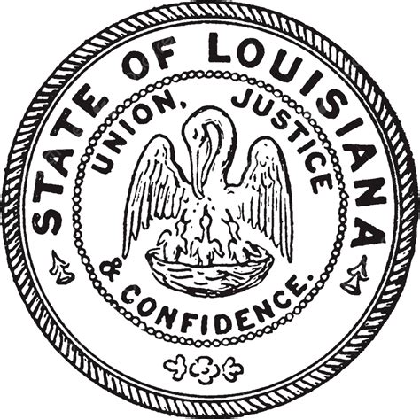 Vintage Illustration Of The Louisiana State Seal Engraving Vintage