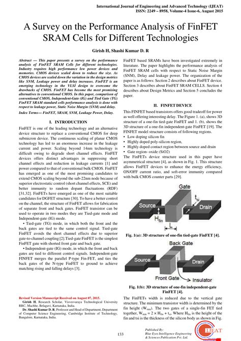 Pdf A Survey On The Performance Analysis Of Finfet Sram Cells For