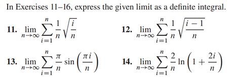 Express The Given Limit As A Definit Integral Hur Får Man Fram