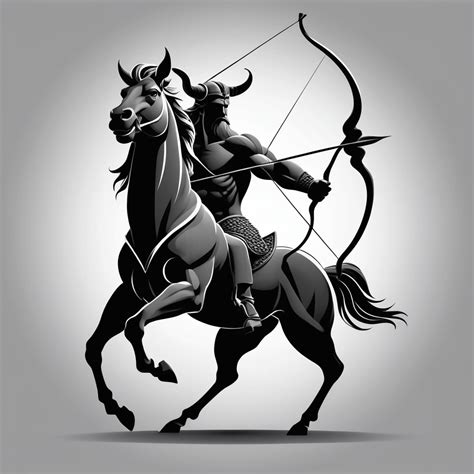 Black And White Centaur Vector Illustration Stable Diffusion Online