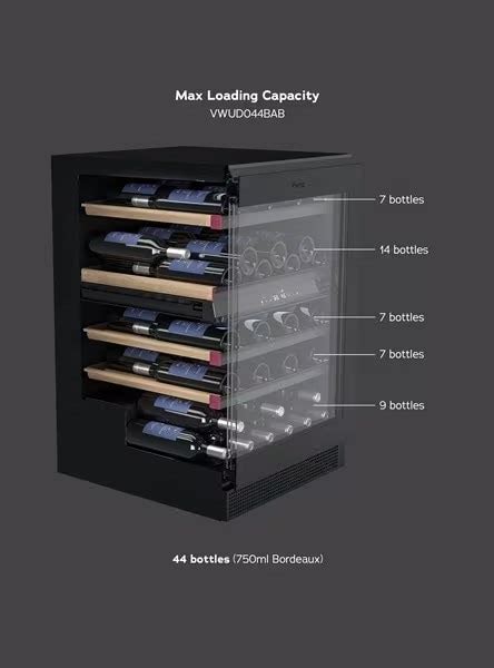 Cava De Vino Para 44 Botellas De Doble Zona Vwud044bab