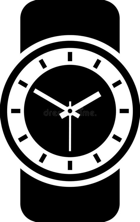 Simple Analogue Wall Clock Illustration Black And White With Seconds