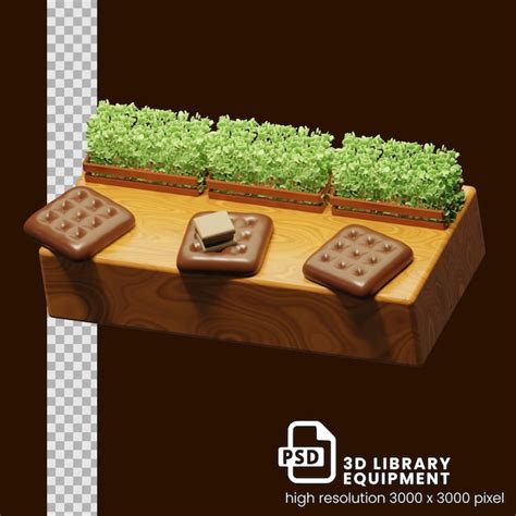 Library 3d Illustration Premium Psd