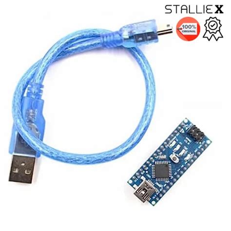 Arduino Nano V3 Atmega328 Compatible Board With Soldered Header And Cable