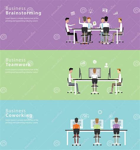 Business People Working On Bannner Setbusiness Working