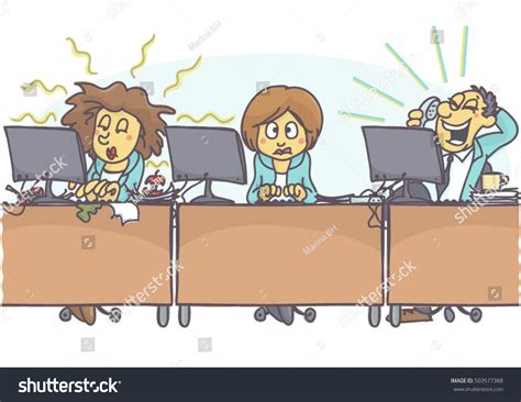 Funny Cartoon Office Workers