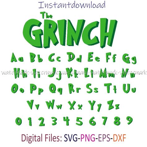 Grinch Font Svg Grinch Alphabet Svg Grinch Svg Grinch Fon Inspire Uplift