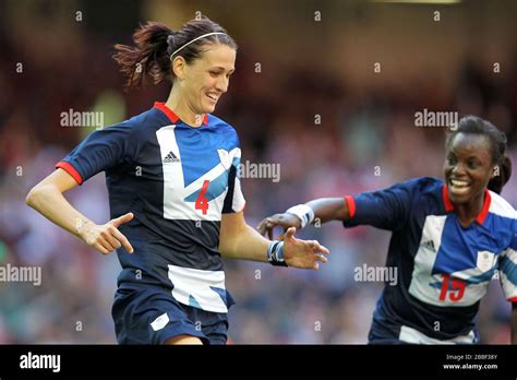 Jill Scott Of Great Britain Celebrates Scoring The Second Goal Stock