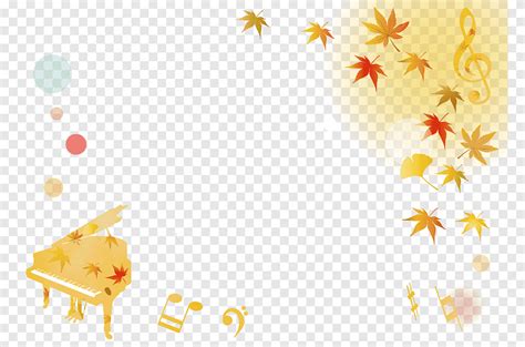 가을 프레임 피아노 및 단풍 프레임 기타 Png Pngegg