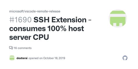 Ssh Extension Consumes 100 Host Server Cpu · Issue 1690 · Microsoftvscode Remote Release