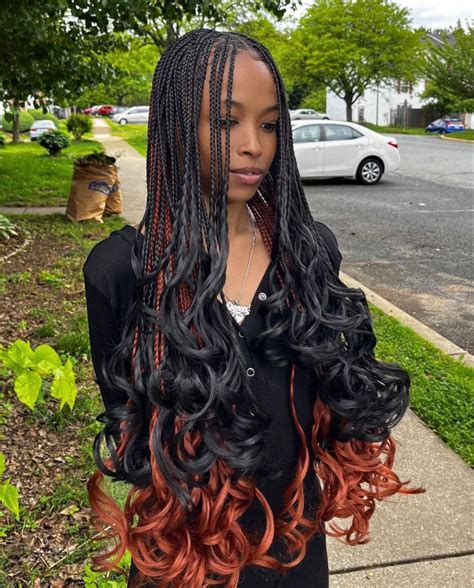 Curly End Knotless Braids Braids With Curls Curled Hair With Braid
