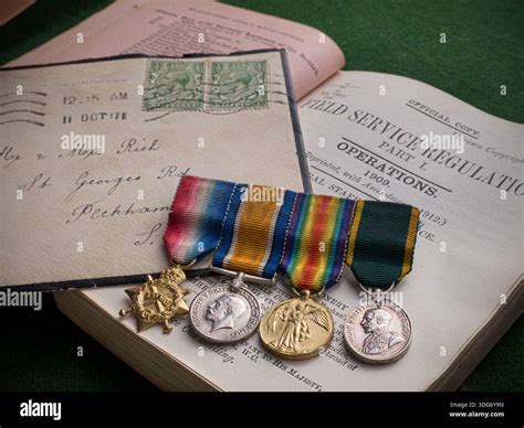 Ww1 British Military Medals Comprising 1914 15 Star British War Medal