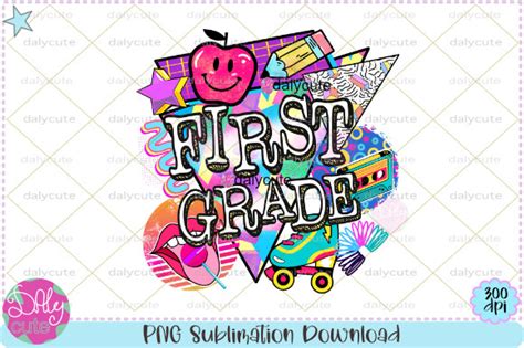 First Grade Retro Teacher Back To School Graphic By Winnieartdesign