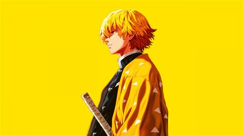 Zenitsu Agatsuma Wallpaper 4k Yellow Aesthetic 5k