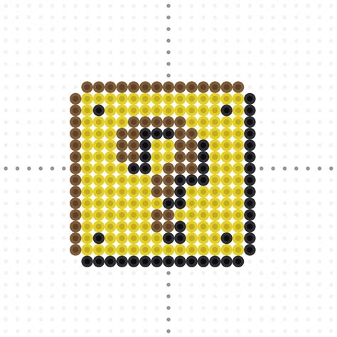 アイロンビーズ図案 スーパーマリオブラザーズ ハテナブロック さっぽいのアイロンビーズ研究所