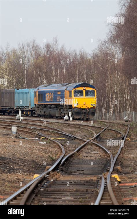 Class 66 66714 Cromer Lifeboat On A Freight Train At Decoy Sidings