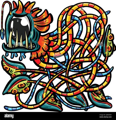 Piquon De Pieuvre Comme Personnage De Logo De Dessin Animé Avec