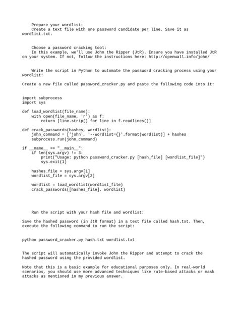 Python Password Cracker With Jtr Pdf
