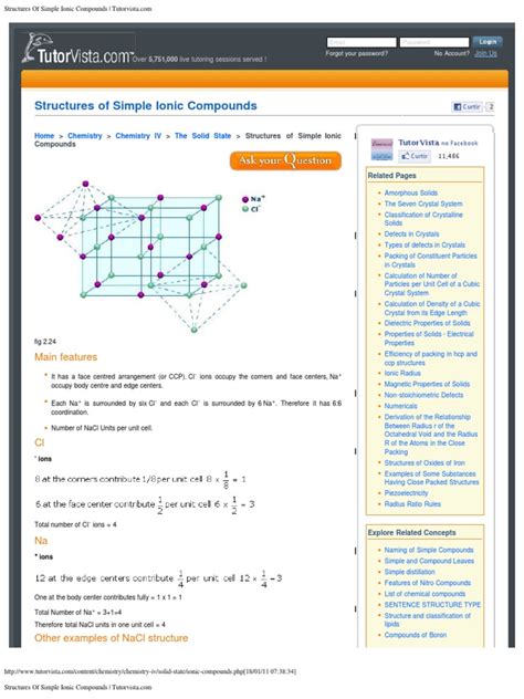 Structures Of Simple Ionic Compounds Pdf Chemical Compounds