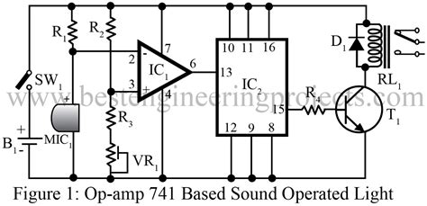 Light Sensor Circuit Using Op Amp 741 Circuit Schematic Diagram