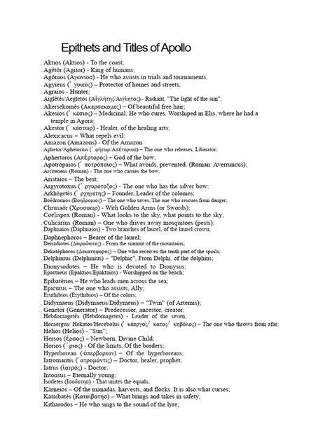 Epithets Of Apollo Pdf Apollo