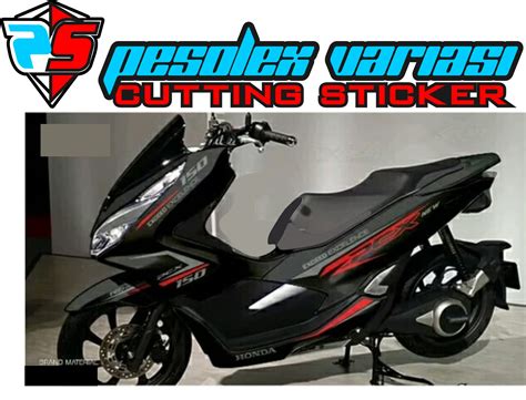 Cutting Honda Pcx Hitam Striping Merah Lazada Indonesia