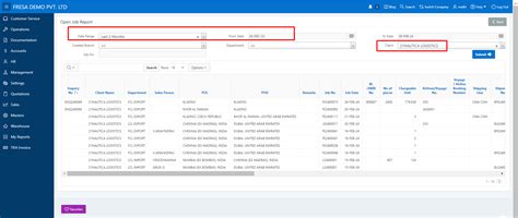 How To Generate The Open Job Report In Client Wise In The