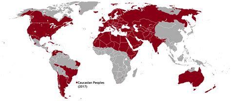 White Caucasian Race Map