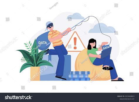 Phishing Data Theft Illustration Concept Flat Stock Vector Royalty