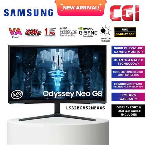 Samsung 32" Odyssey Neo G8 LS32BG852NEXXS 4K UHD 240Hz 1ms Freesync ...