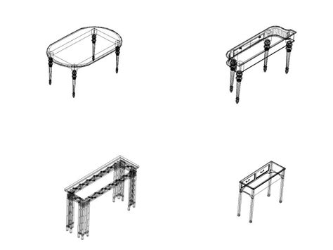 3d View Of Table In Autocad Dwg7 Thousands Of Free Cad Blocks