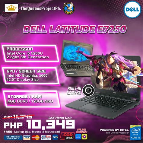 Laptop Dell Latitude E7250 Intel Core I5 5200u 2 2ghz 4gb 128gb Ssd 5th Generation Shopee
