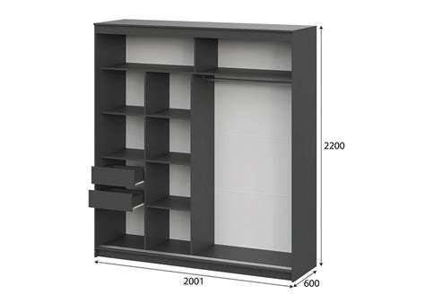 Шкаф купе «ШКП 3 Макс Графит 200 см купить в магазине Парк Мебели Цена Фото