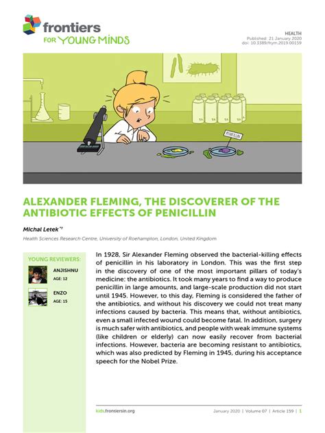 Alexander Fleming The Discoverer Of The Antibiotic Pdf