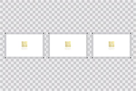 Set Of Acrylic Frames Mockup In Landscape Glass Plate Used For Poster