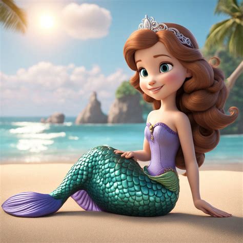 Sofia The First Mermaid Laying On The Beach 11 By Spikeomeo On Deviantart
