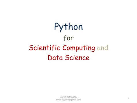 Python For Data Science And Scientific Computing Pdf
