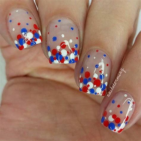 Cute Summer Acrylic Nails Fourth Of July Coffin Tips Color Short