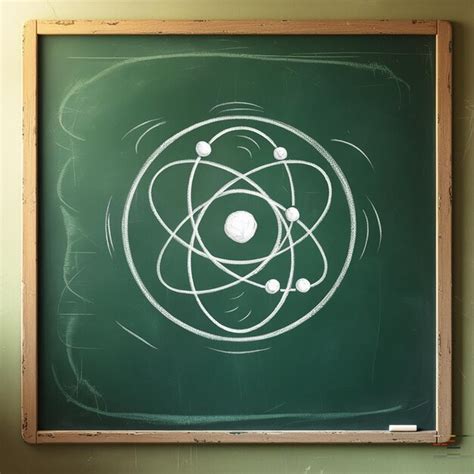 Atomic Molecule On Blackboard Premium Ai Generated Image