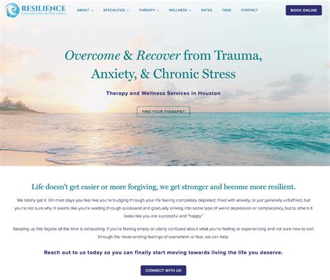 Therapist Website Design Resilience Counseling And Wellness Design