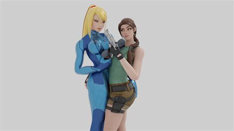 Samus Aran X Lara Croft By Altuartist On Deviantart