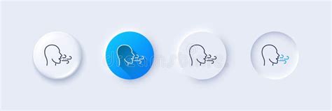 Breathing Line Icon Breath Difficulties Sign Line Icons Vector Stock Illustration